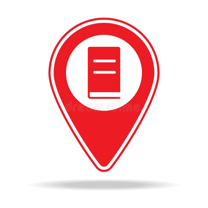 Book Store Map Pin Icon. Element of Warning Navigation Pin Icon for ...