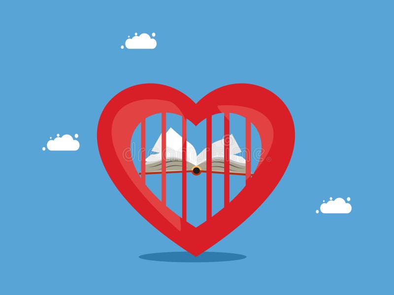 The Book is Stuck in the Prison of the Heart. Knowledge in Mind Stock ...