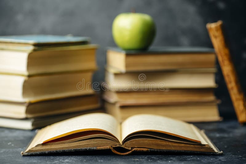 Book Study Educated. Library and Dictionary Background Stock Photo ...