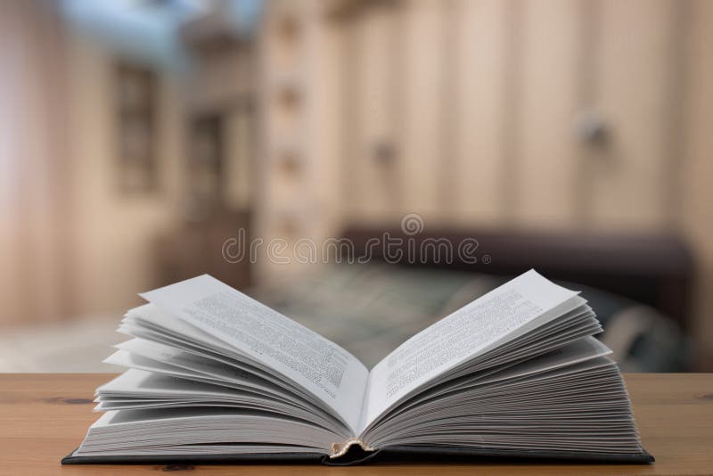 Book on table stock photo. Image of place, open, learn - 186997110