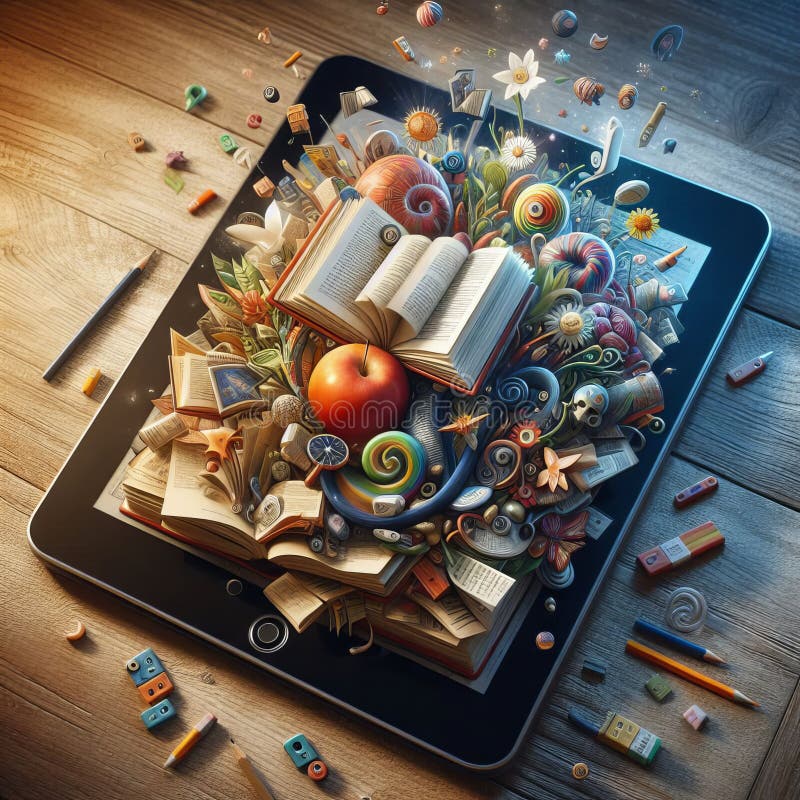 181 16 a Book and a Tablet Blended into a Device that Combine T Stock ...