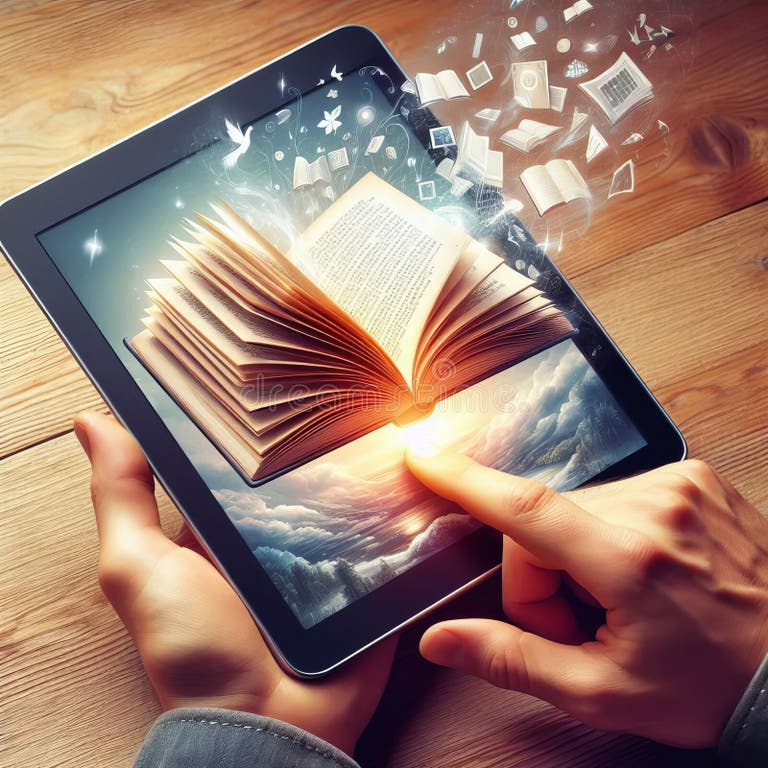 182 16 a Book and a Tablet Blended into a Device that Combine T Stock ...