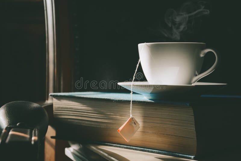 Book and Tea on the Desk with Study Stock Image - Image of college ...