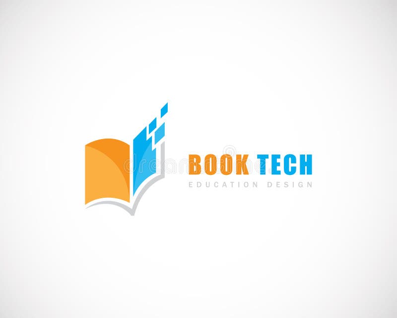 Book Tech Logo Creative Design Concept Pixel Education Technology Stock ...