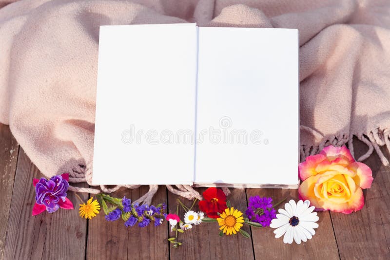 Book Template with Flowers. Stock Image - Image of blossom, business ...