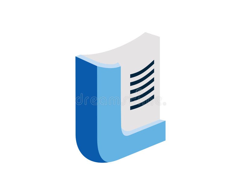 Book Text Book L 2 Logo Icon Template Stock Vector - Illustration of ...