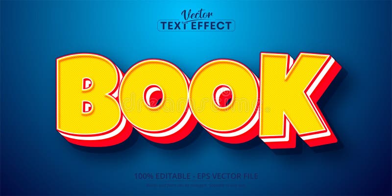 Book Text, Comic Pop Art Style Editable Text Effect Stock Vector ...
