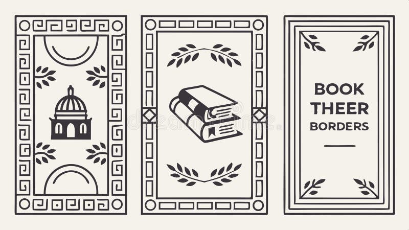 Book Themed Borders, Decorative Frames for Book Designs. Vector Design ...