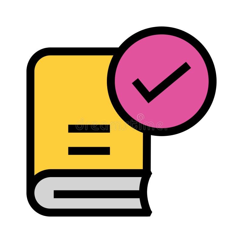 Book tick color line icon stock illustration. Illustration of checkbox ...