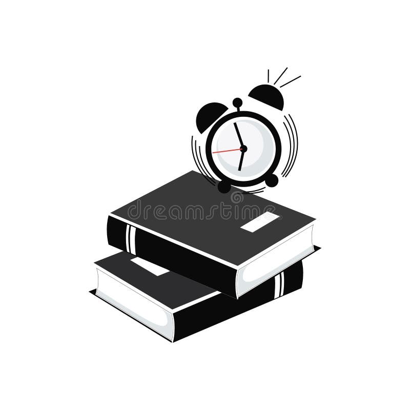 Book Time Vector Emblem Template. Alarm Clock, Books Stock Vector ...