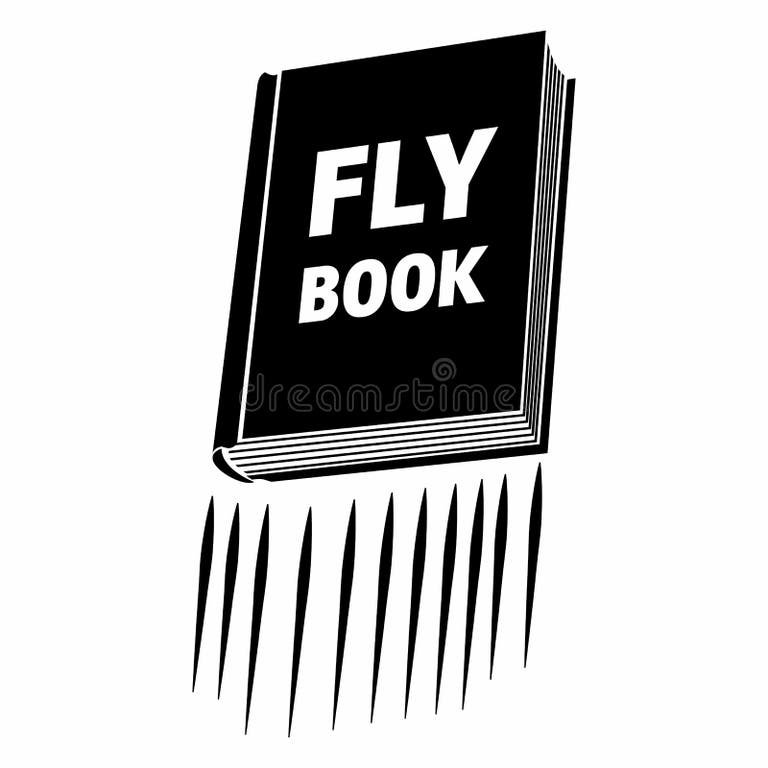 Book with Title Fly Book Black Simple Icon Stock Vector - Illustration ...