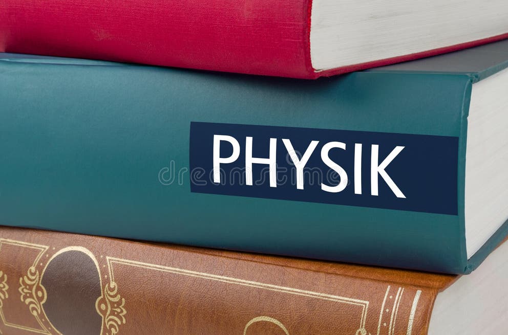 A Book with the Title Physics Written on the Spine Stock Image - Image ...