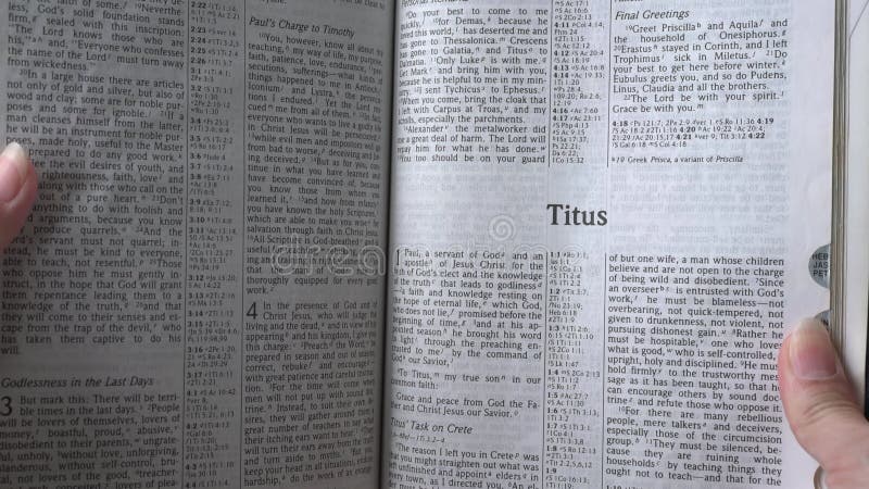 The Book of Titus of the Holy Bible. Stock Video - Video of open ...