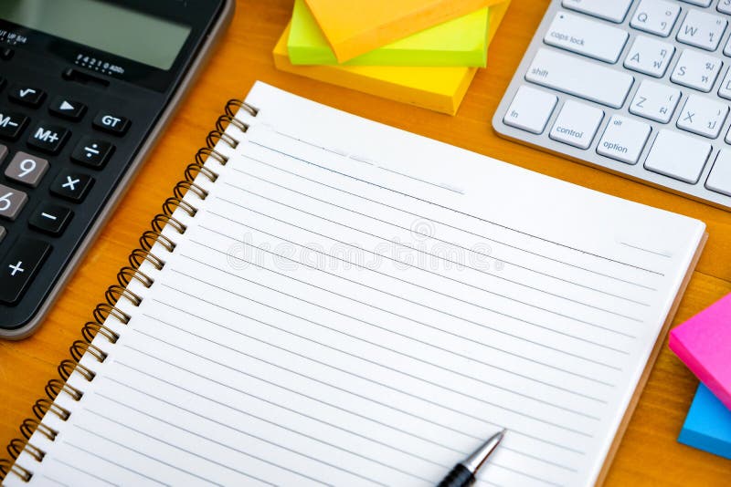 Book Top View Homework School Notebook Ready for Adding Text or Stock ...