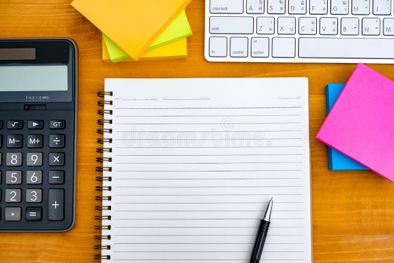 Book Top View Homework School Notebook Ready for Adding Text or Stock ...