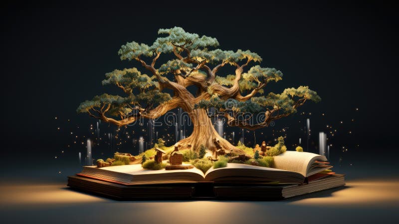 Book Tree, Tree of Knowledge Stock Image - Image of tree, studying ...