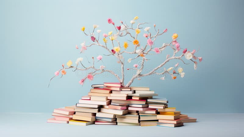 Book Tree, Tree of Knowledge Stock Illustration - Illustration of paper ...