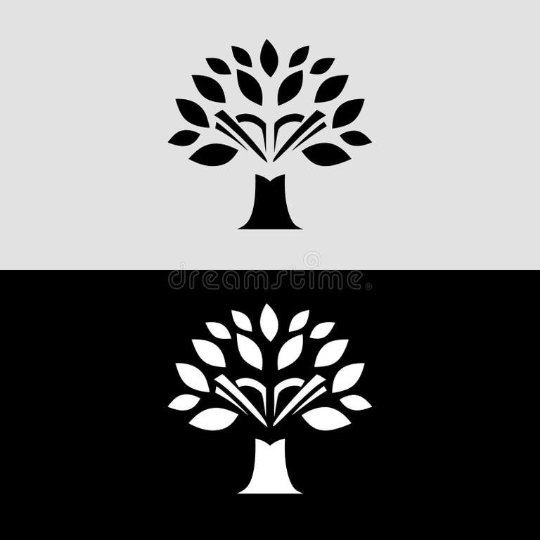 Book Tree Logo Design Vector Illustration for Education and Knowledge ...