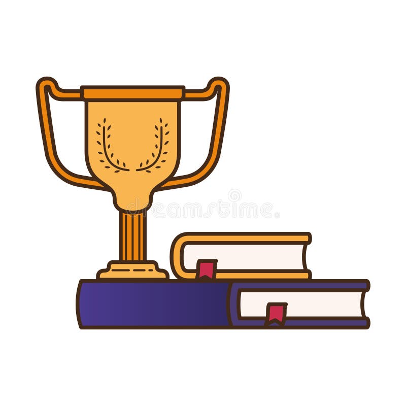 Book with Trophy Illustration Stock Vector - Illustration of trophy ...