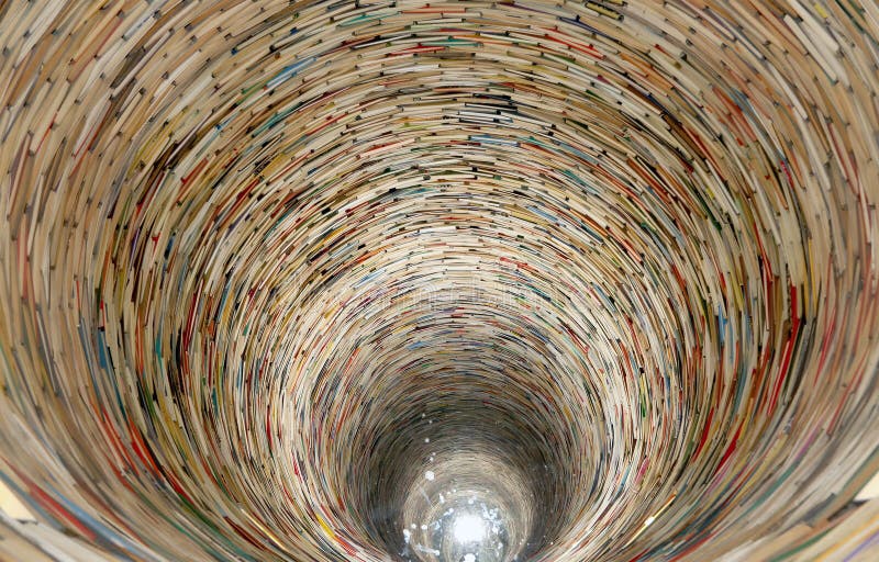 Book Tunnel in Prague Library Stock Image - Image of background ...