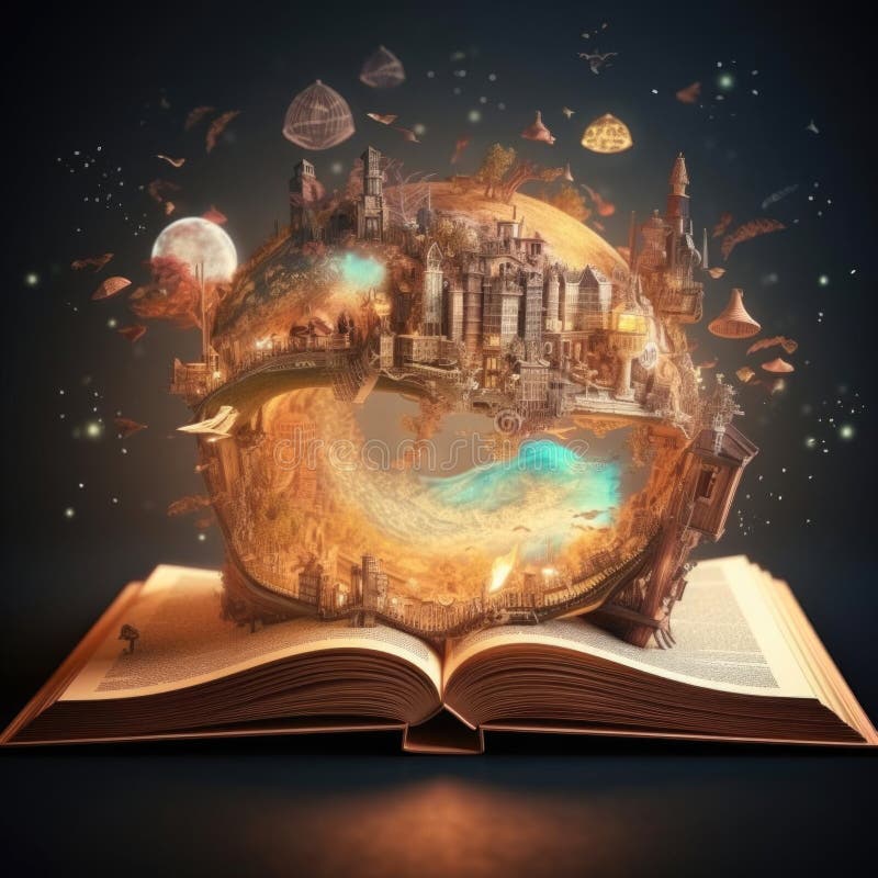 Book of the Universe is an Open Magic Book with Planets and Galaxies ...