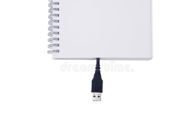 A Book with a USB Plug Coming Out of Its Pages Stock Photo - Image of ...