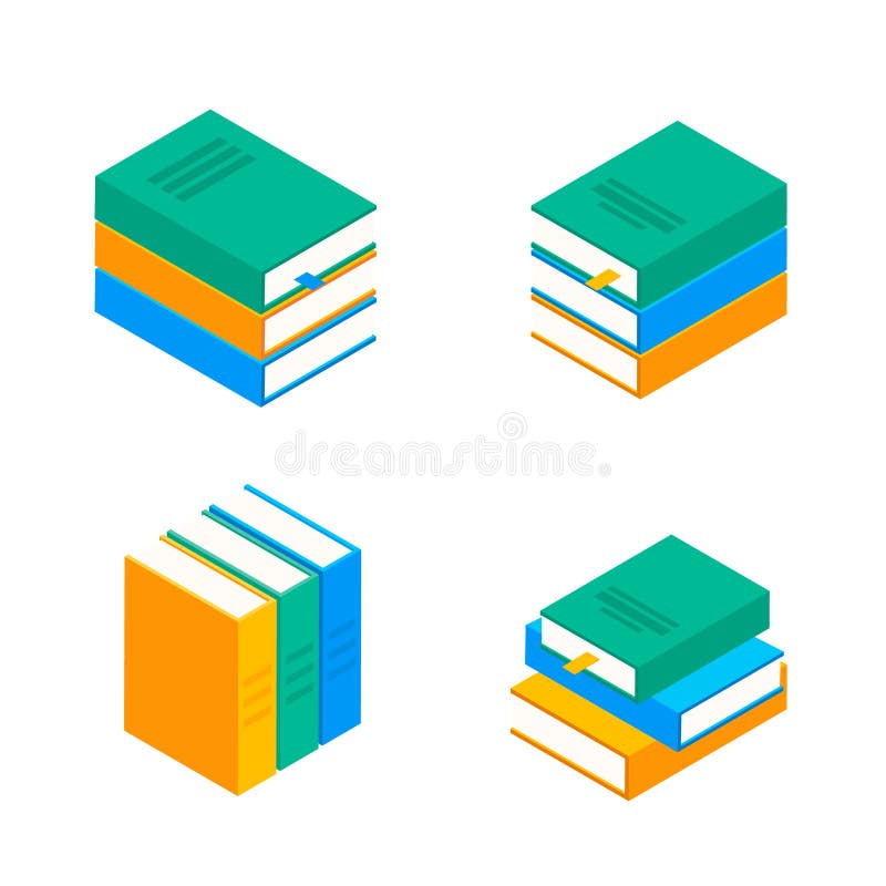 Book Vector Isometric Stack School Illustration Icon. Children Books ...