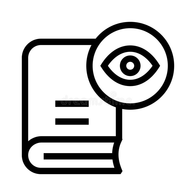 Book view vector line icon stock vector. Illustration of production ...