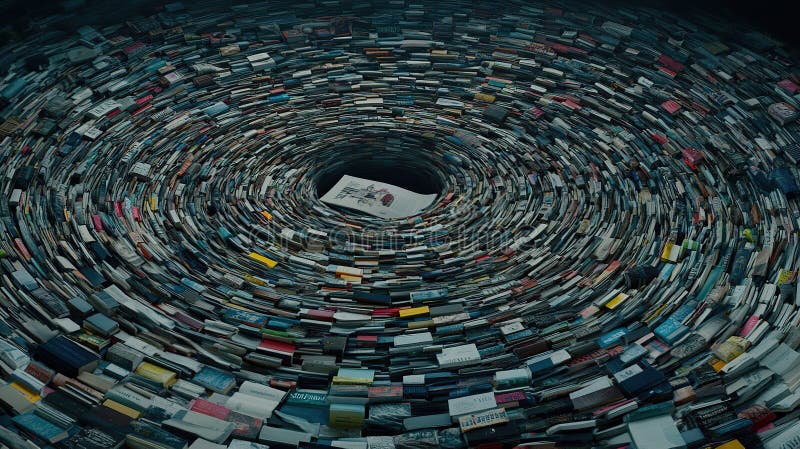 Book Vortex; Information Overload; Data Sinkhole; Library; Research ...