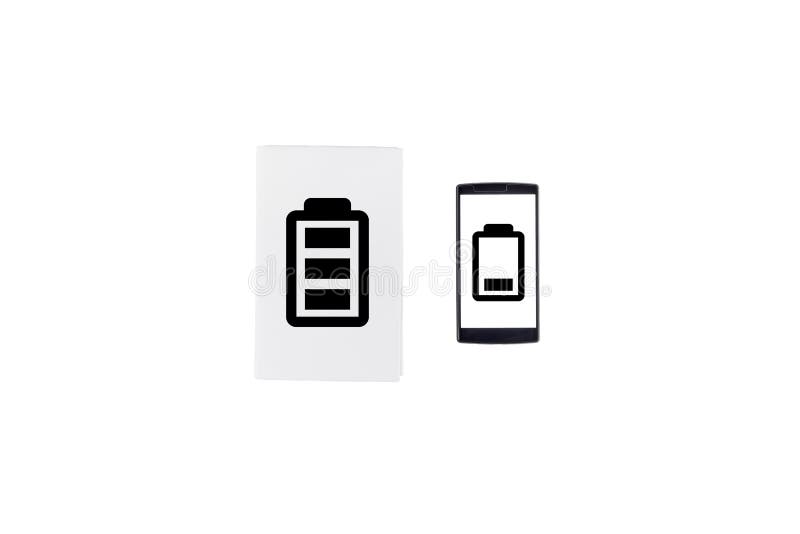 Book Vs Phone. Battery Life Concept. Stock Illustration - Illustration ...