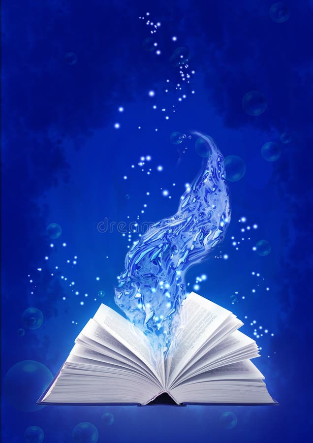 Book of water magic stock illustration. Illustration of dream - 9318004