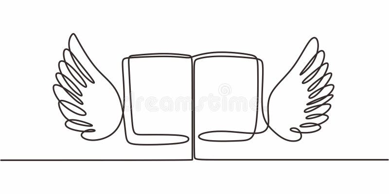 Book with Wings One Line. Learning Freedom Vector. Knowledge. Education ...