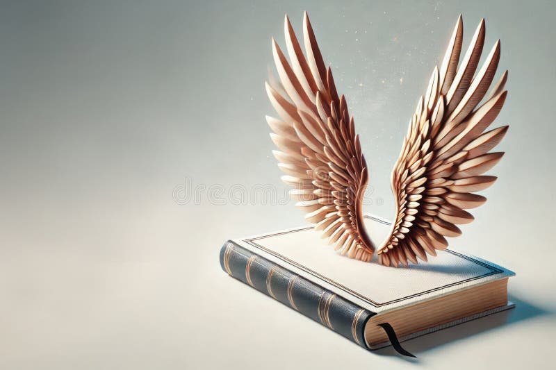 A Book with Wings, a Symbol of Knowledge and Freedom. Space for Text ...