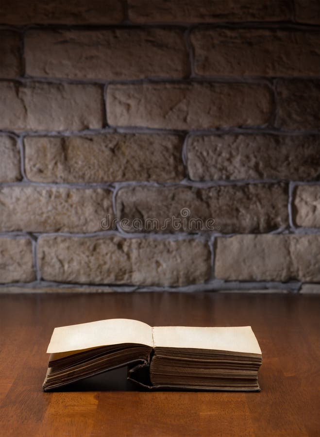 Book on wooden table stock photo. Image of retro, wooden - 38888630