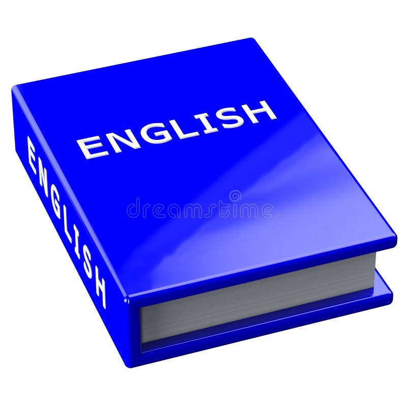 Book with Word English Isolated on White Background Stock Illustration ...