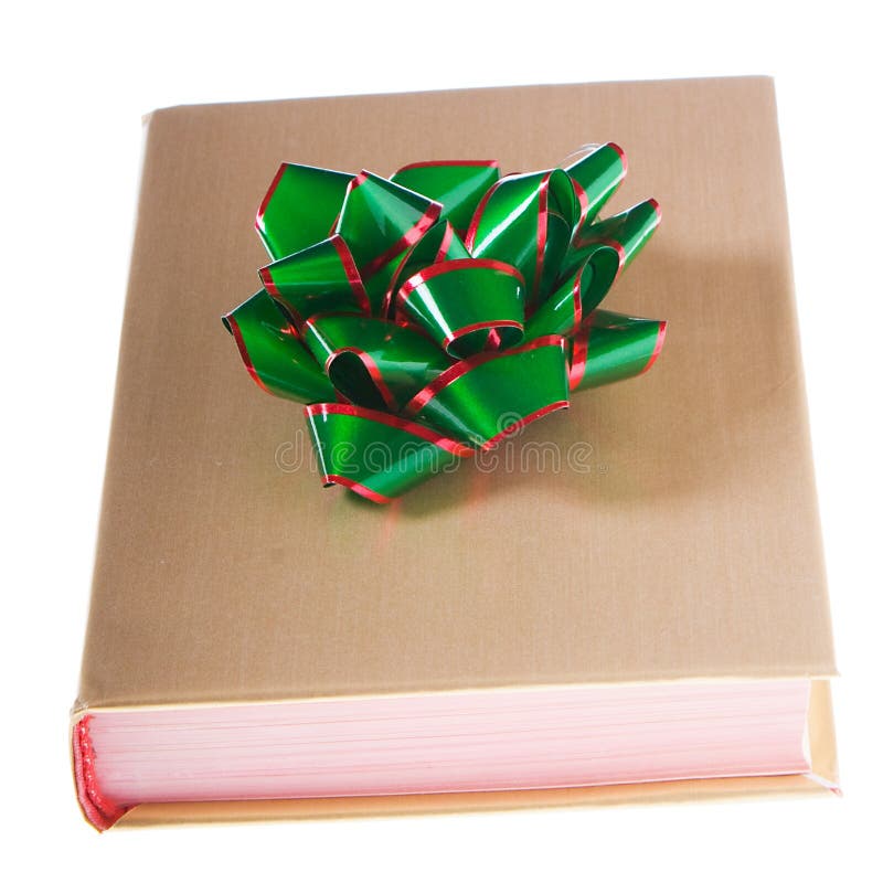 Book Wrapped in Gold with Green Bow Stock Photo - Image of gift ...