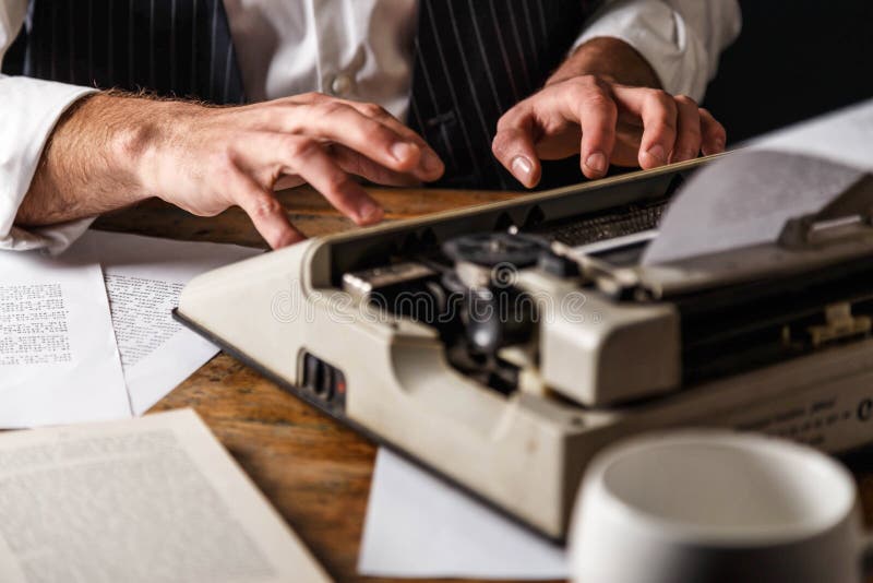Book Writer Using Typewriter Stock Image - Image of aged, desk: 136250205