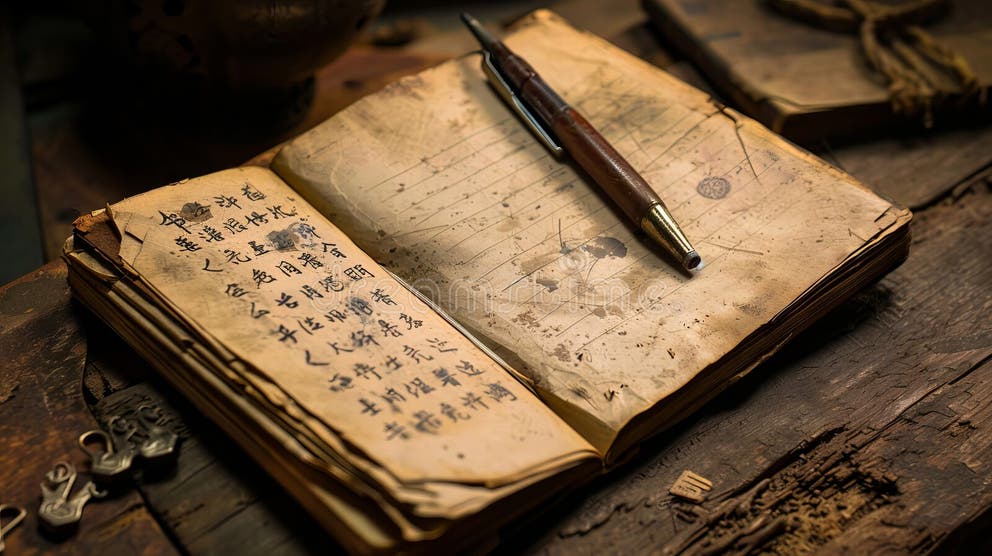 A Book with Writing on it and a Pen Stock Image - Image of office ...