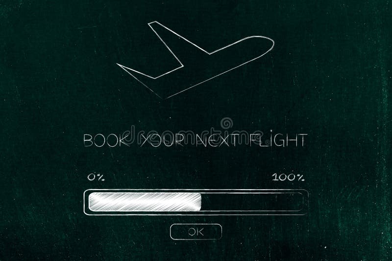 Airplane Taking Off with Progress Bar Loading, Book Your Next Fl Stock ...