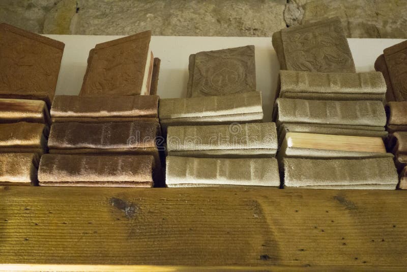 Bookbinding, the Craft of the Production of Books Stock Photo - Image ...