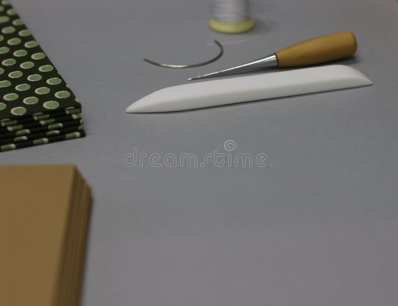 The bookbinding process stock photo. Image of handmade - 138869398