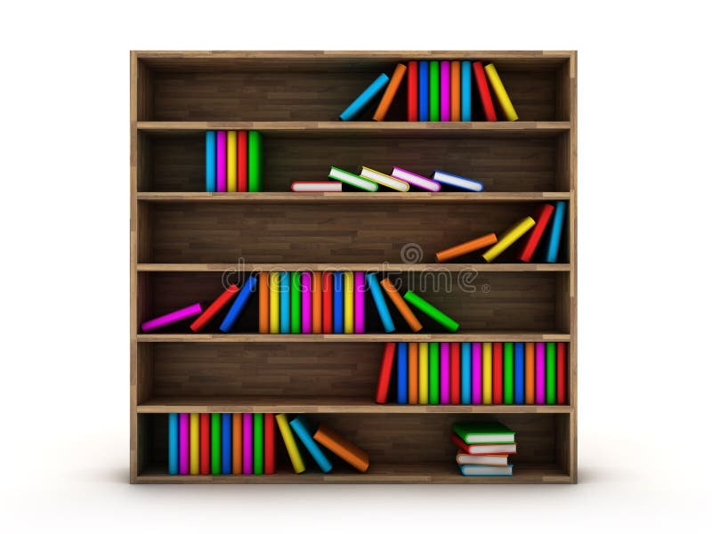 Bookcase stock illustration. Illustration of multicoloured - 23928935