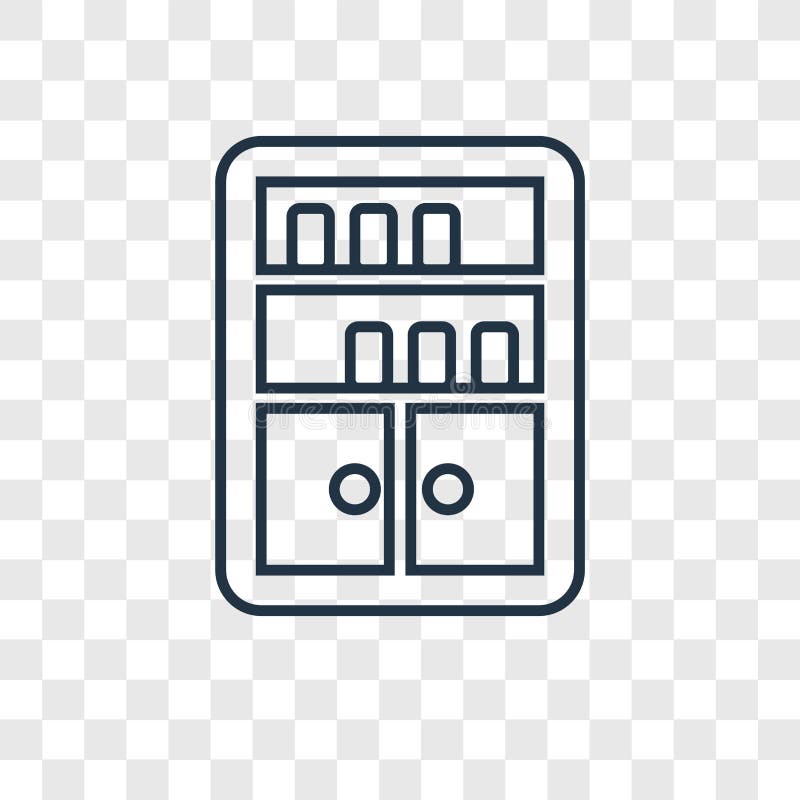 Bookcase Concept Vector Linear Icon Isolated on Transparent Back Stock ...