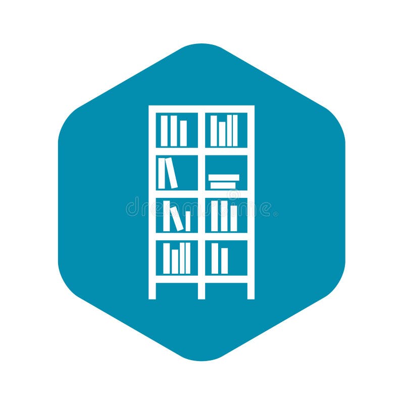Bookcase Icon, Simple Style Stock Vector - Illustration of librarian ...