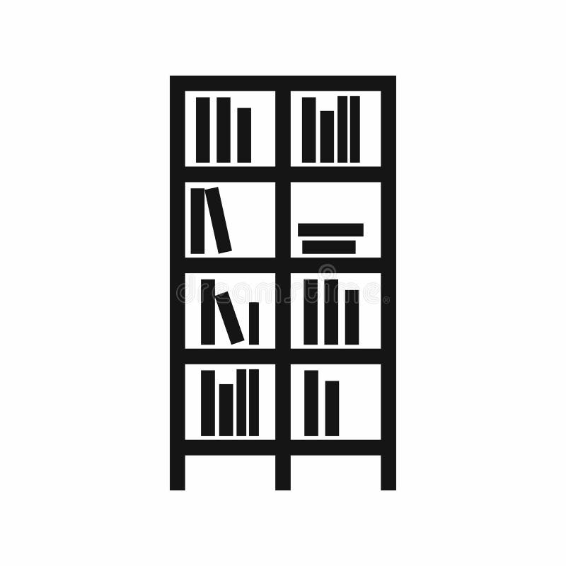 Bookcase Icon, Simple Style Stock Vector - Illustration of graphic ...