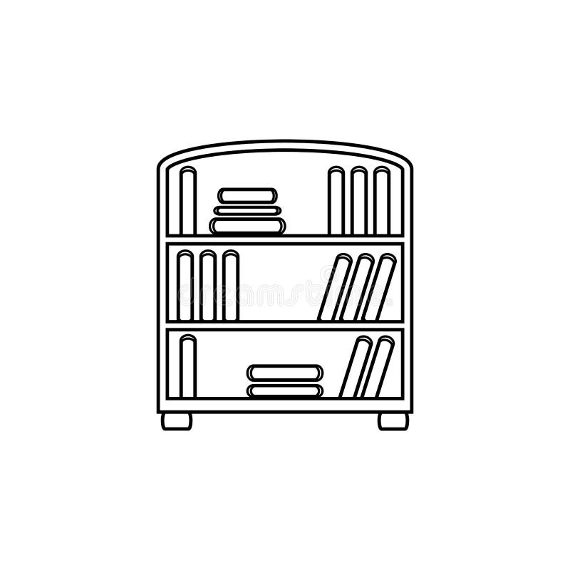 Bookcase icon on white stock vector. Illustration of furniture - 260482512