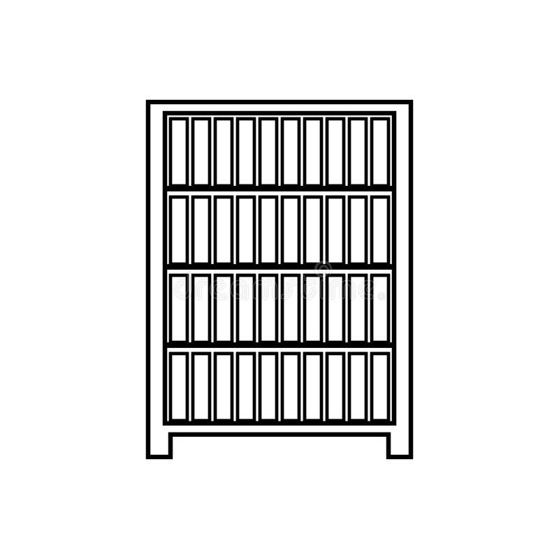 Bookcase icon on white stock vector. Illustration of bookcase - 260400419