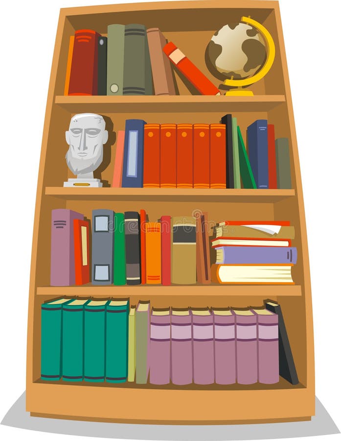 Messy bookcase stock vector. Illustration of organized - 4509724