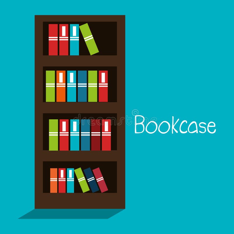 Bookcase isolated design stock illustration. Illustration of bookcase ...
