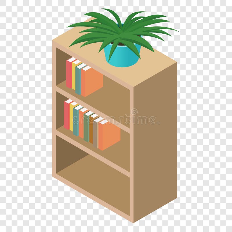 Bookcase isometric 3d icon stock vector. Illustration of furniture ...